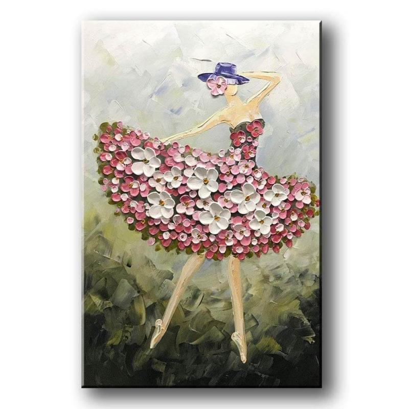Acrylic Painting Abstract Pretty Woman Painting Modern Contemporary LargePaintingArt